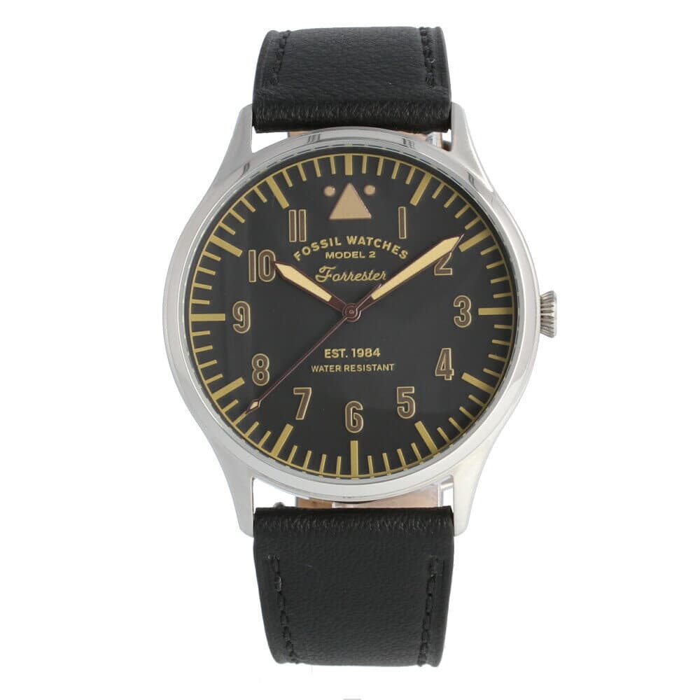 [New]FOSSIL Fossil FS5612 Forrester mens leather Black Silver - BE ...