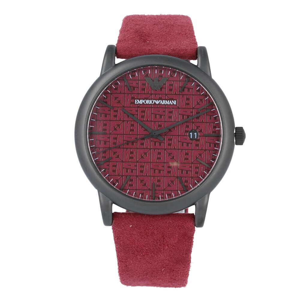 [New]EMPORIO ARMANI Emporio Armani AR11273 mens LUIGI burgundy leather ...