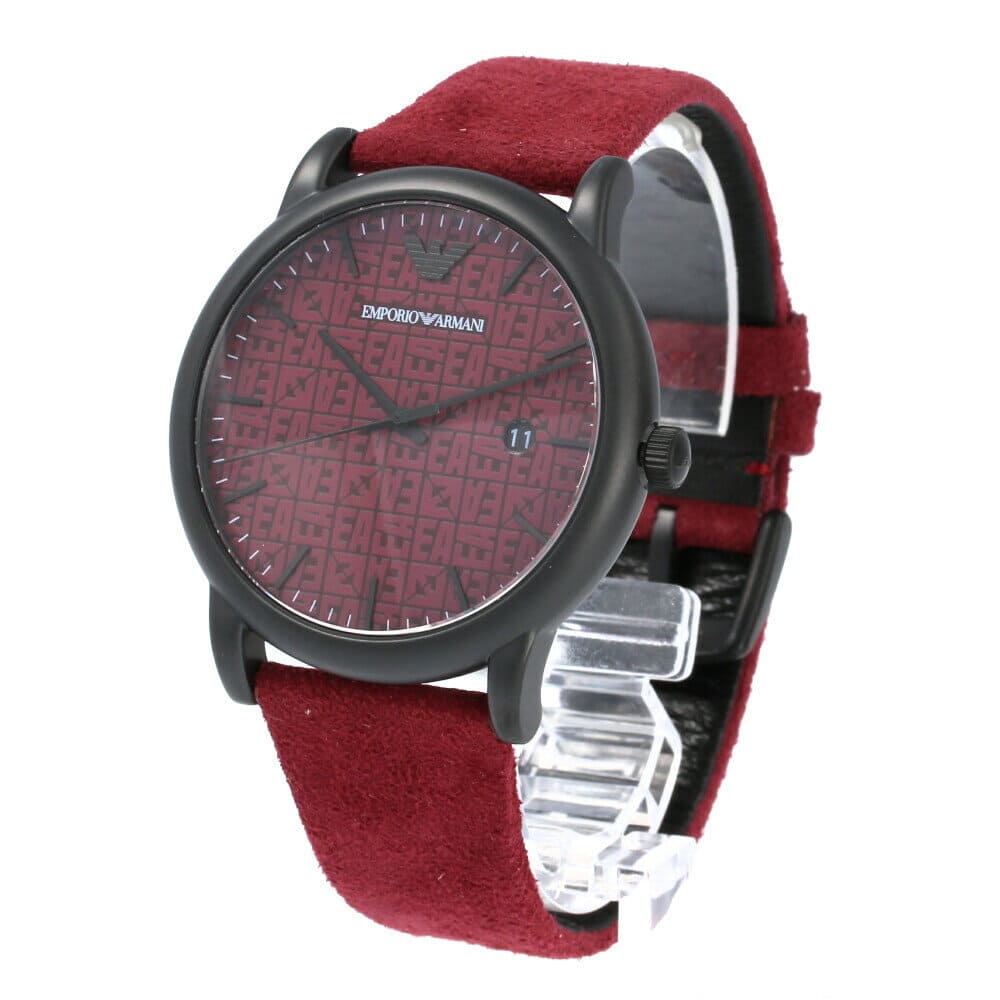 [New]EMPORIO ARMANI Emporio Armani AR11273 mens LUIGI burgundy leather ...