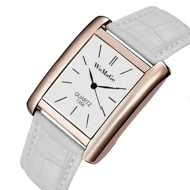 [New]Corner type square minimum design simple mens Ladies Quartz watch ...