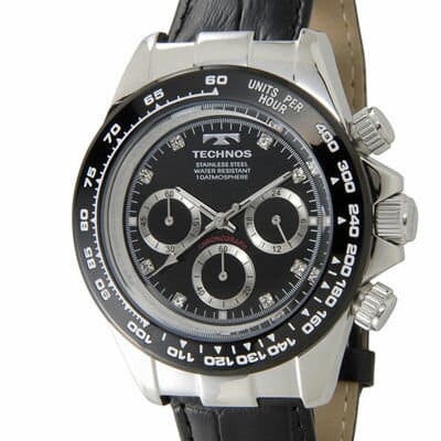 [New]10 bar water resistant Black X Silver mens T4392LT for Technos ...