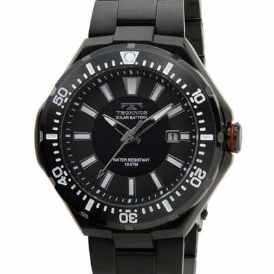 [New]Technos TECHNOS solar battery date 10 bar water resistant Black ...