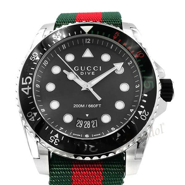 [New]It is Gucci GUCCI mens DIVE dive 45mm Black X green X red ...