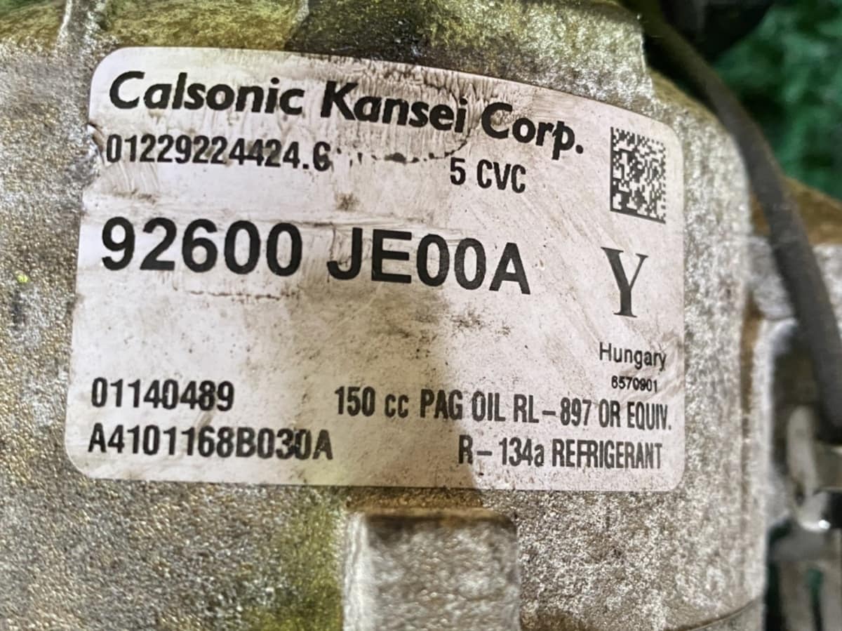 [Used]2009 KJ10 DUALIS air-conditioner compressor 92600-JE00A 210726 ...