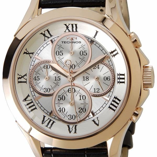 [New]10 bar water resistant pink Gold mens for TECHNOS TECHNOS T4345PS ...