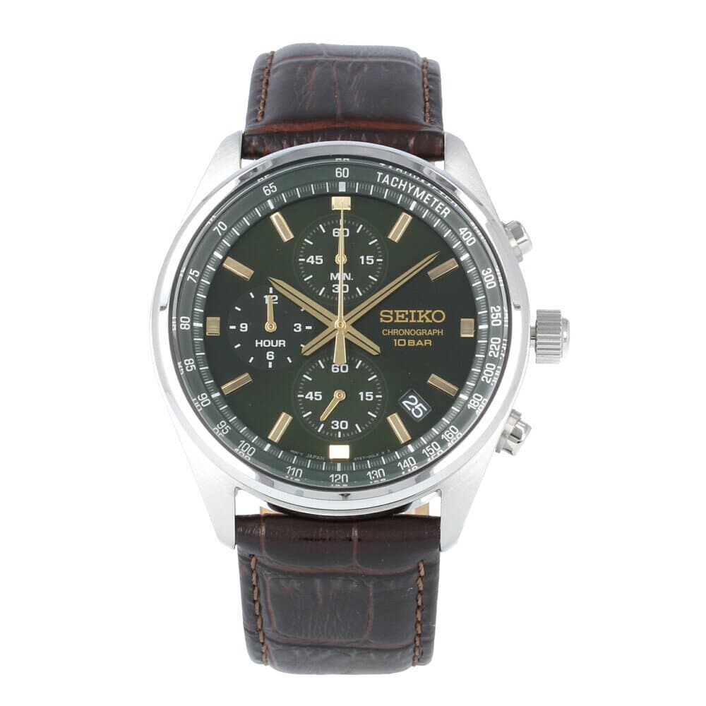 [New]SEIKO CHRONOGRAPH SEIKO Chronograph SSB385P mens green dark brown ...