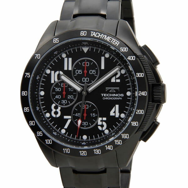 [New]TECHNOS TECHNOS T4417BB Chronograph 10 bar water resistant Black ...