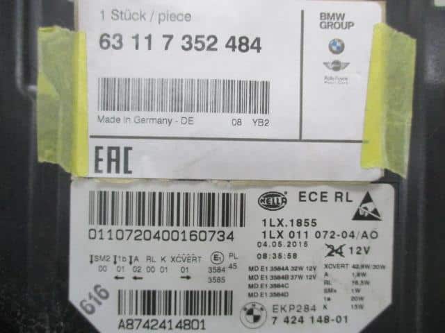 [Used]BMW 5 Series FW20 Right Headlight 63117352484 - BE FORWARD Auto Parts