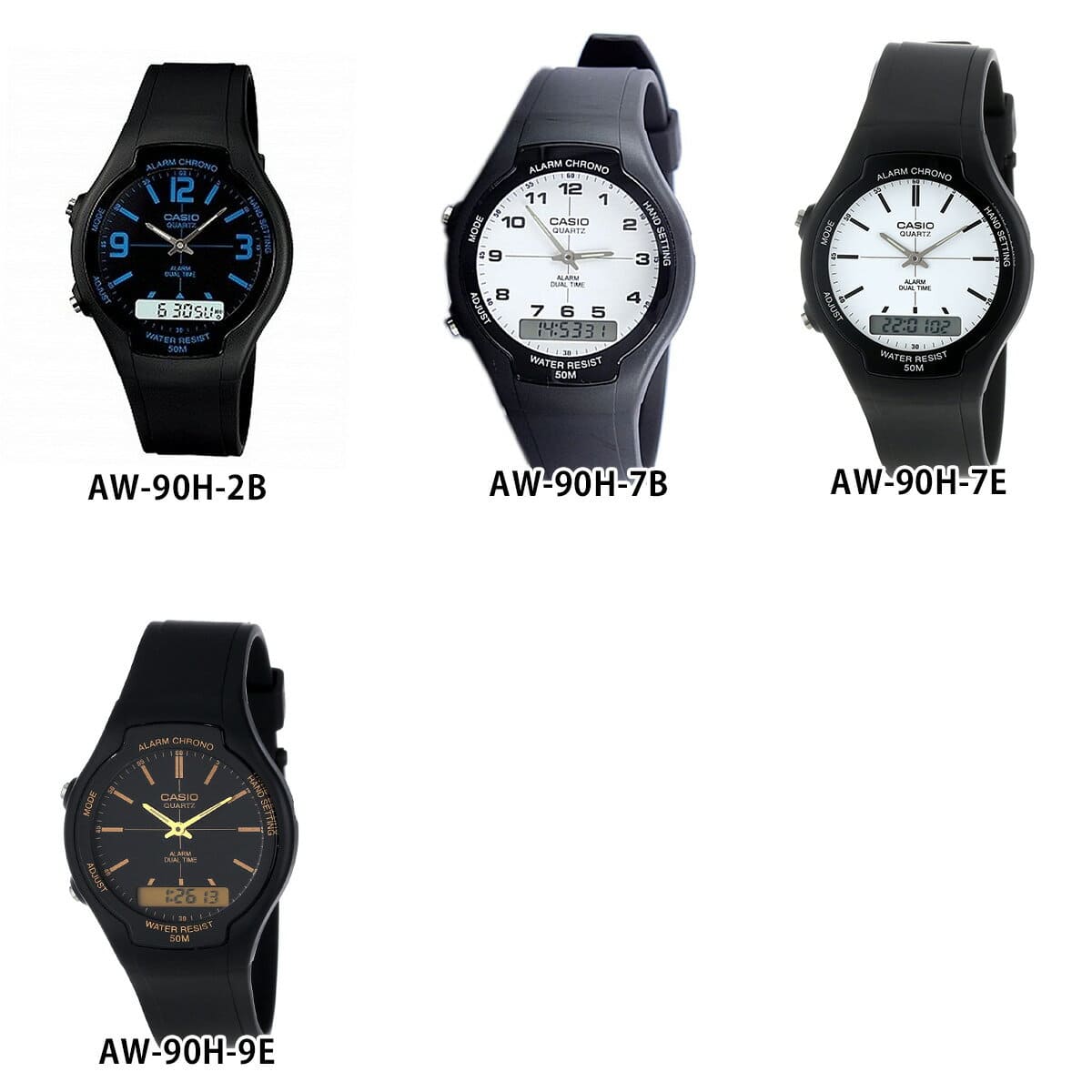 [New]All article Casio CASIO standard digital-analogue clock AW-90H-2B ...