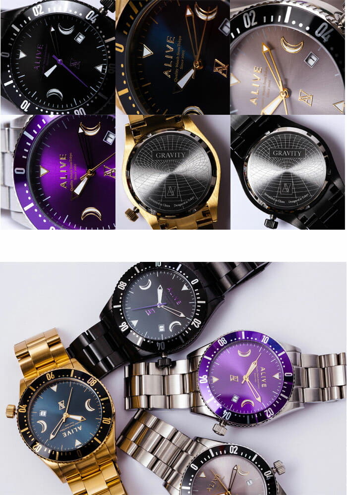 [New]Alive clock ARA Eve GRAVITY self-winding watch clock GOLD SILVER ...