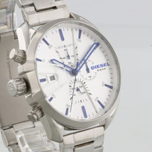 [New]Diesel mens DIESEL DZ4473 MS9 CHRONO Silver - BE FORWARD Store