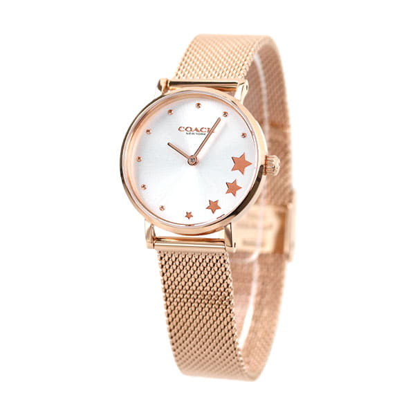 [New]Coach clock Ladies Perry 28mm 14503520 COACH Silver X pink Gold ...