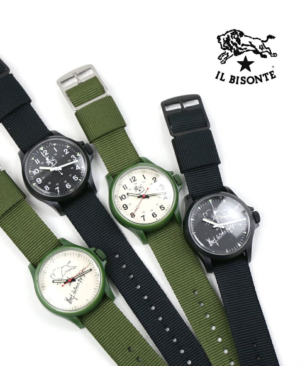 [New]IL BISONTE IL BISONTE BUFFALO Logo & signature nylon belt type ...