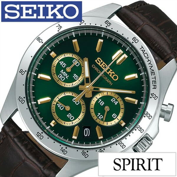 [New]SEIKO spirit clock SEIKO SPIRIT mens green SBTR017 constant seller Chronograph suit moss ...