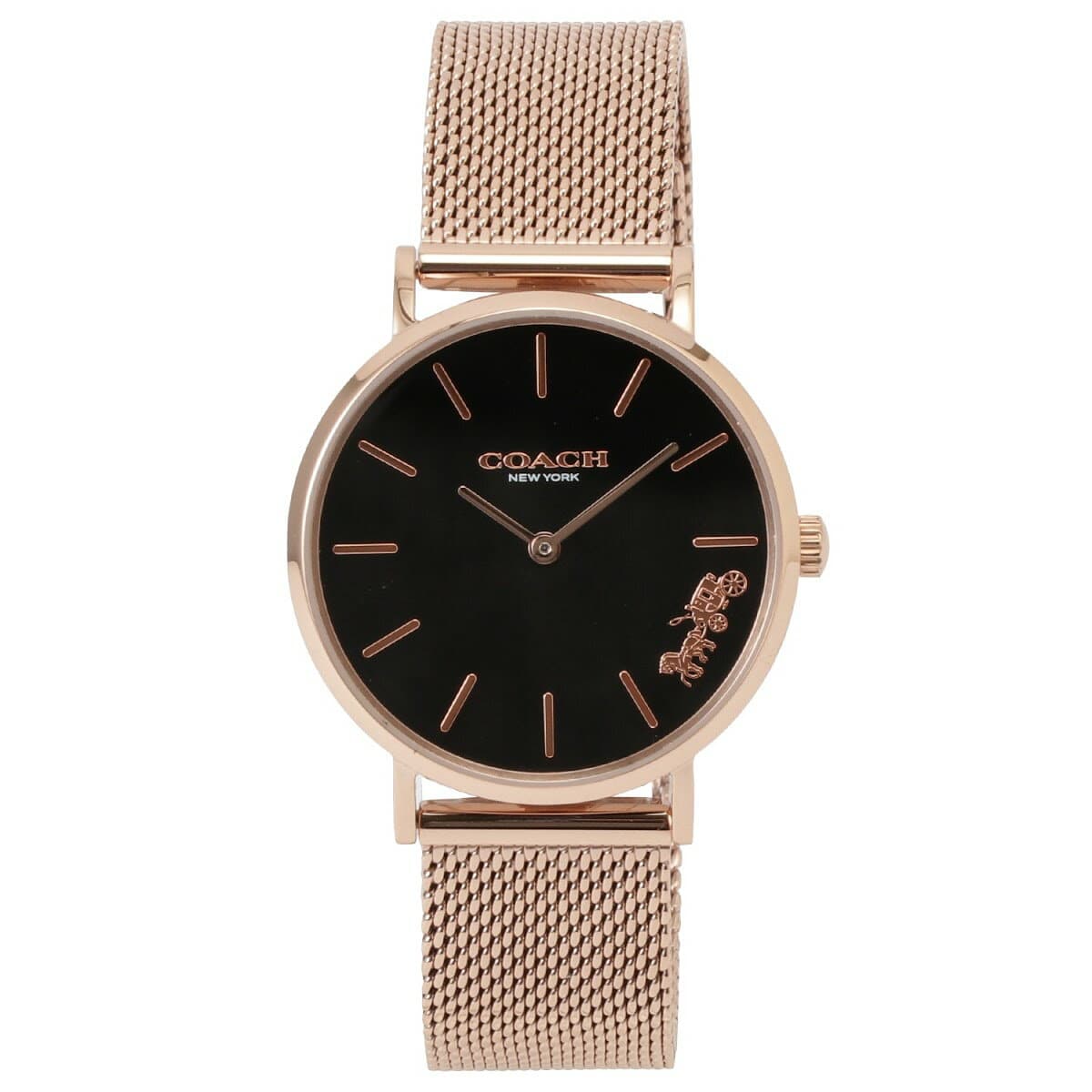 [New]Coach COACH 14503426 Perry Ladies Black Rose Gold PERRY mesh WATCH ...
