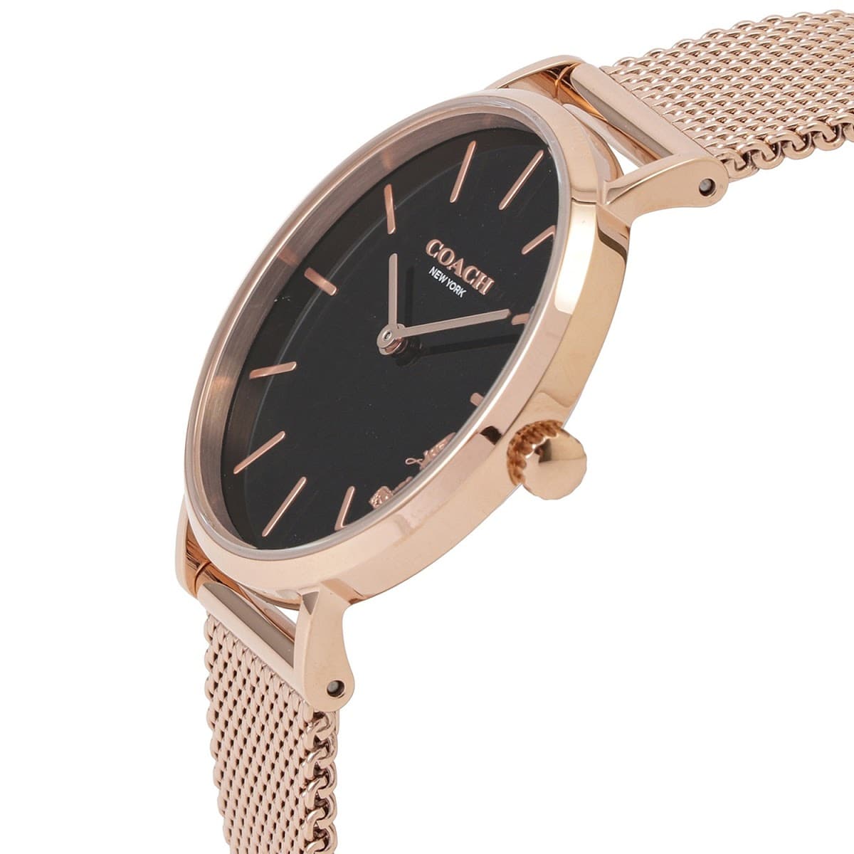 [New]Coach COACH 14503426 Perry Ladies Black Rose Gold PERRY mesh WATCH ...