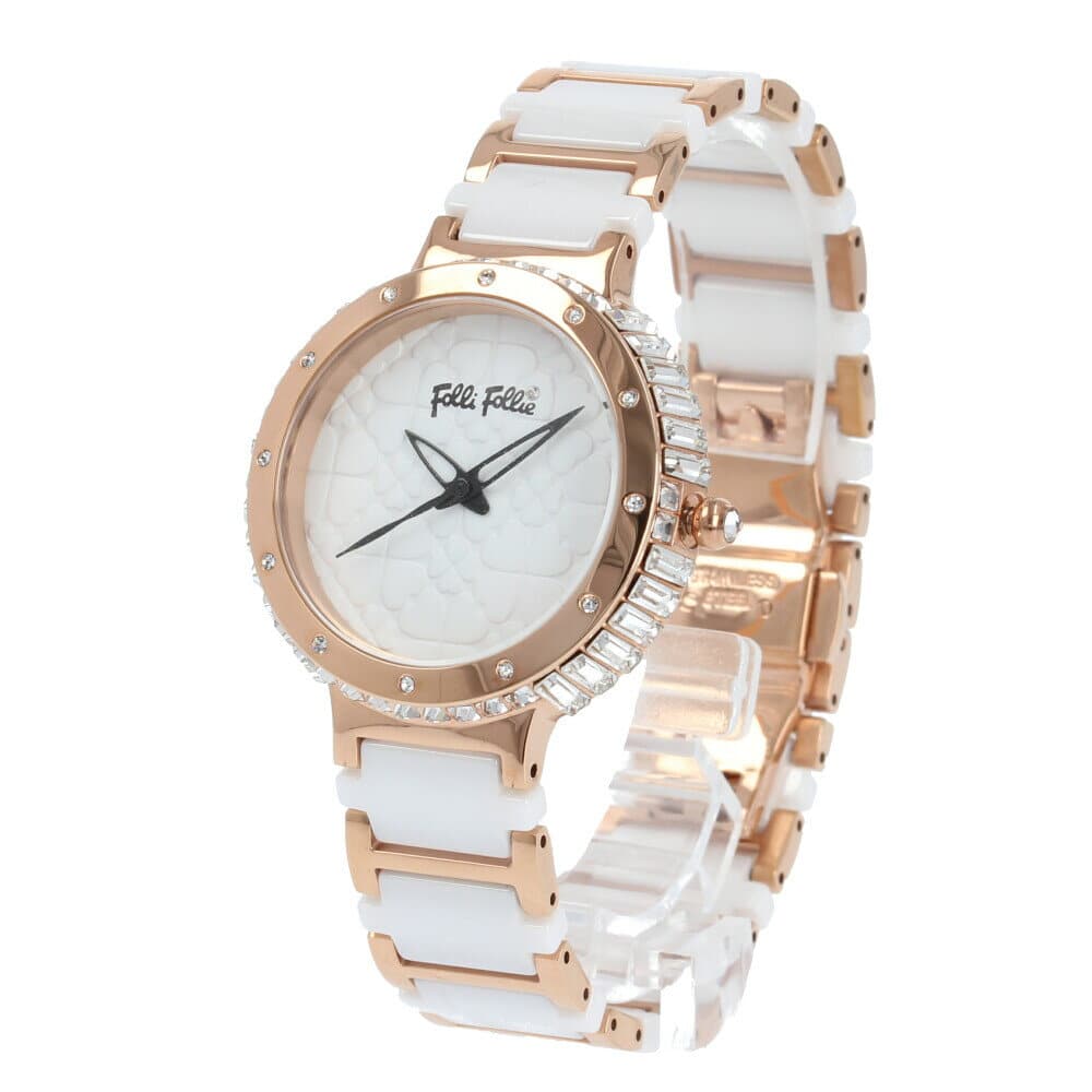 [New]Folli Follie forifori WF13B012BPW-XX HEART 4 HEART SYMPHONY symphony Ladies white rose Gold ...