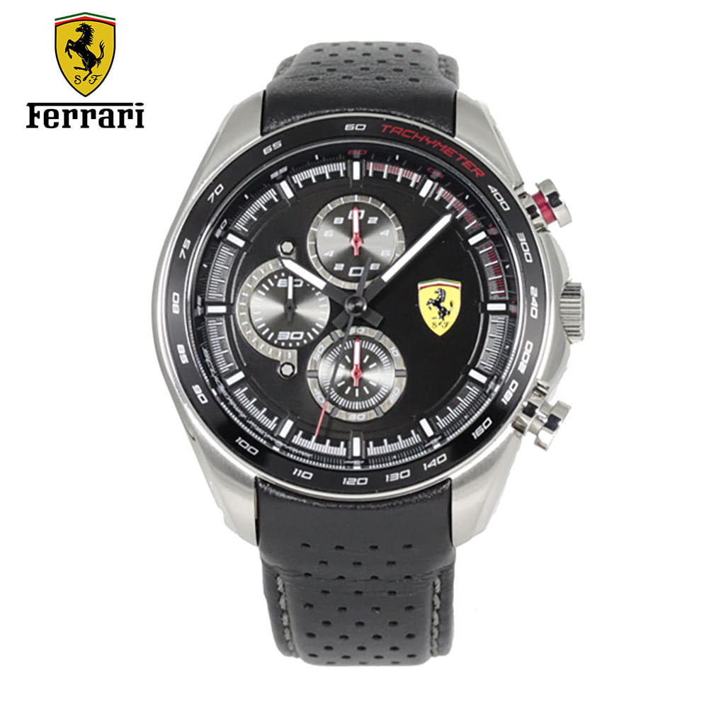 [New]FERRARI FERRARI clock mens quartz leather Black 0830648 - BE ...