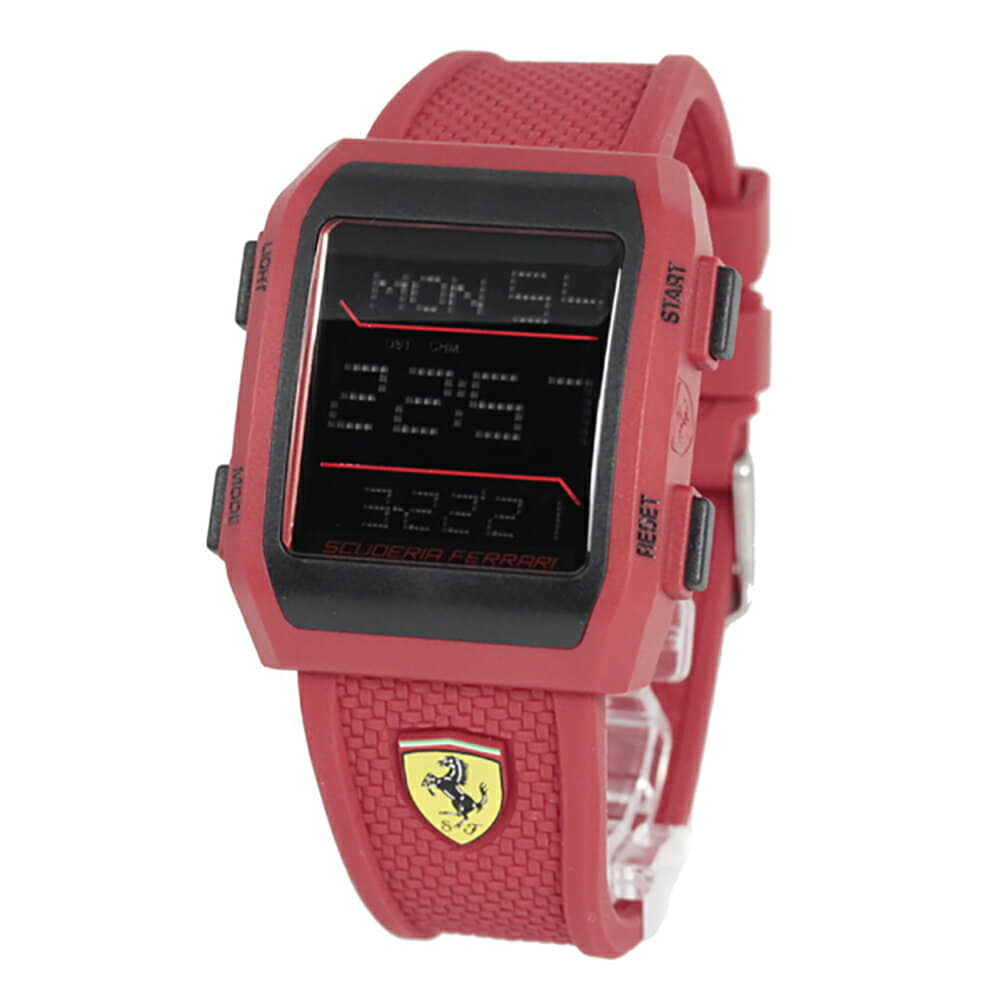 [New]FERRARI FERRARI clock mens quartz digital rubber red 0830740 - BE ...