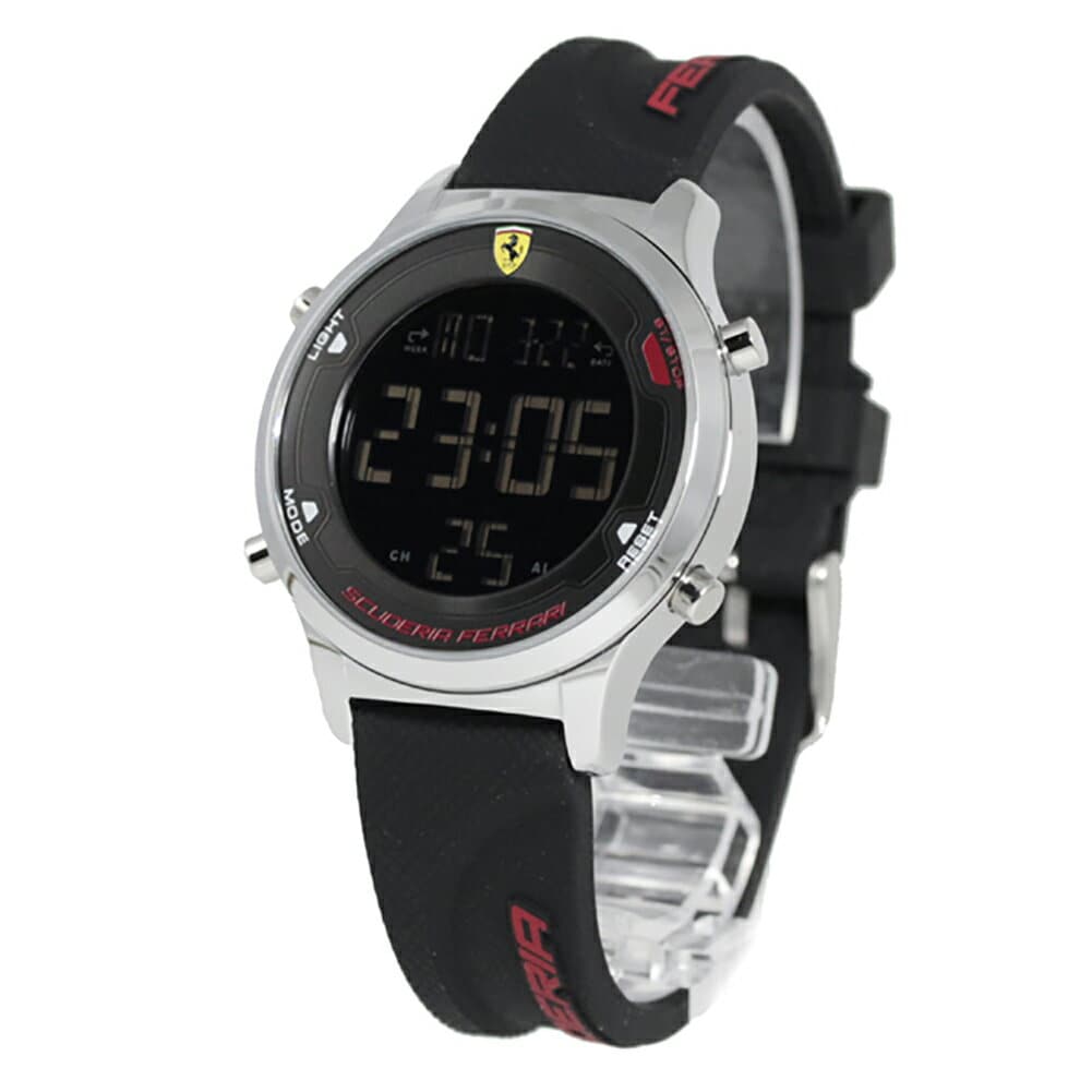[New]FERRARI FERRARI clock mens quartz digital rebab rack Silver ...