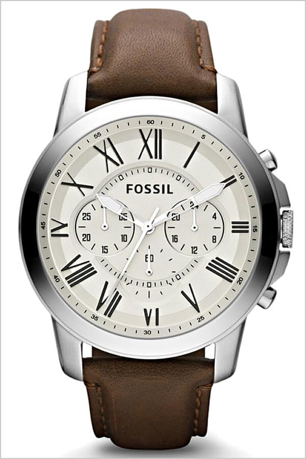 [New]Fossil FOSSIL clock FOSSIL Fossil clock Grant GRANT mens white ...