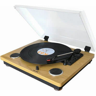 [New]WINTECH speaker record player (brown) KRP-206S - BE FORWARD Store