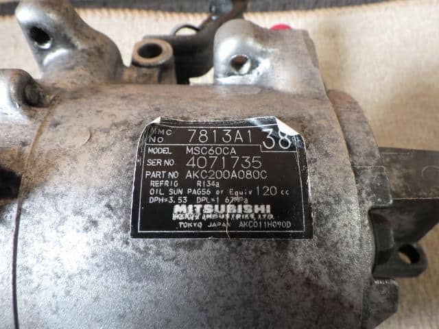 [Used]A/C Compressor MITSUBISHI Colt 2010 DBA-Z21A 7813A138 - BE ...
