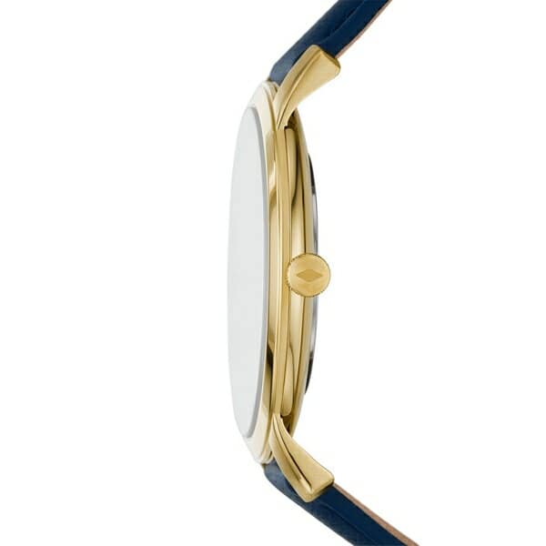 [New]Fossil mens Men's Minimalist Navy Leather Strap Watch 44mm Blue ...