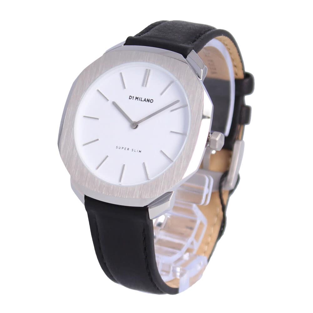 [New]D1 MILANO D one Milan clock mens quartz leather Black silver-white ...