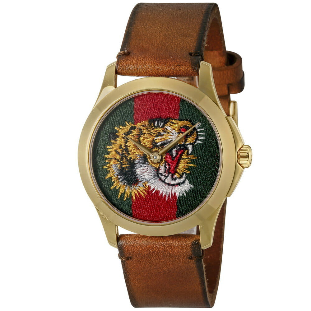 [New]Gucci Gucci G-Timeless mens Ladies clock quartz green X red ...