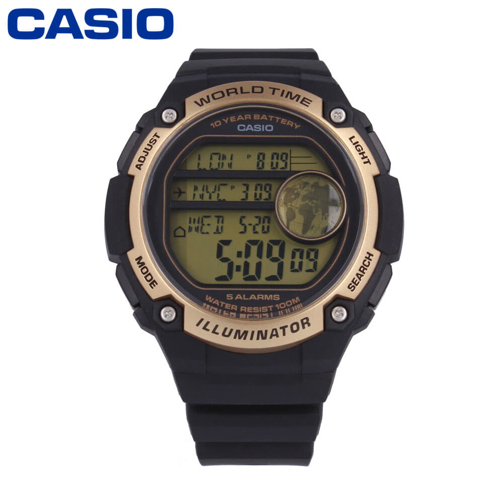 [New]CASIO Casio Casio standard clock mens quartz digital Black Gold AE ...