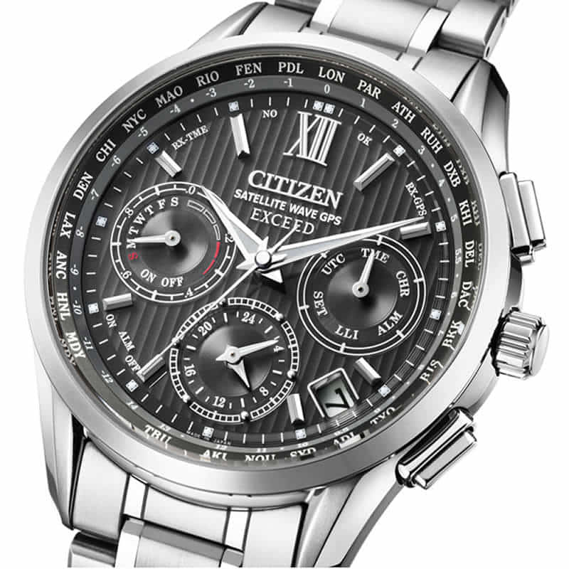 [New]CITIZEN ekushido Citizen EXCEED mens Black Silver clock CC4030-58E ...