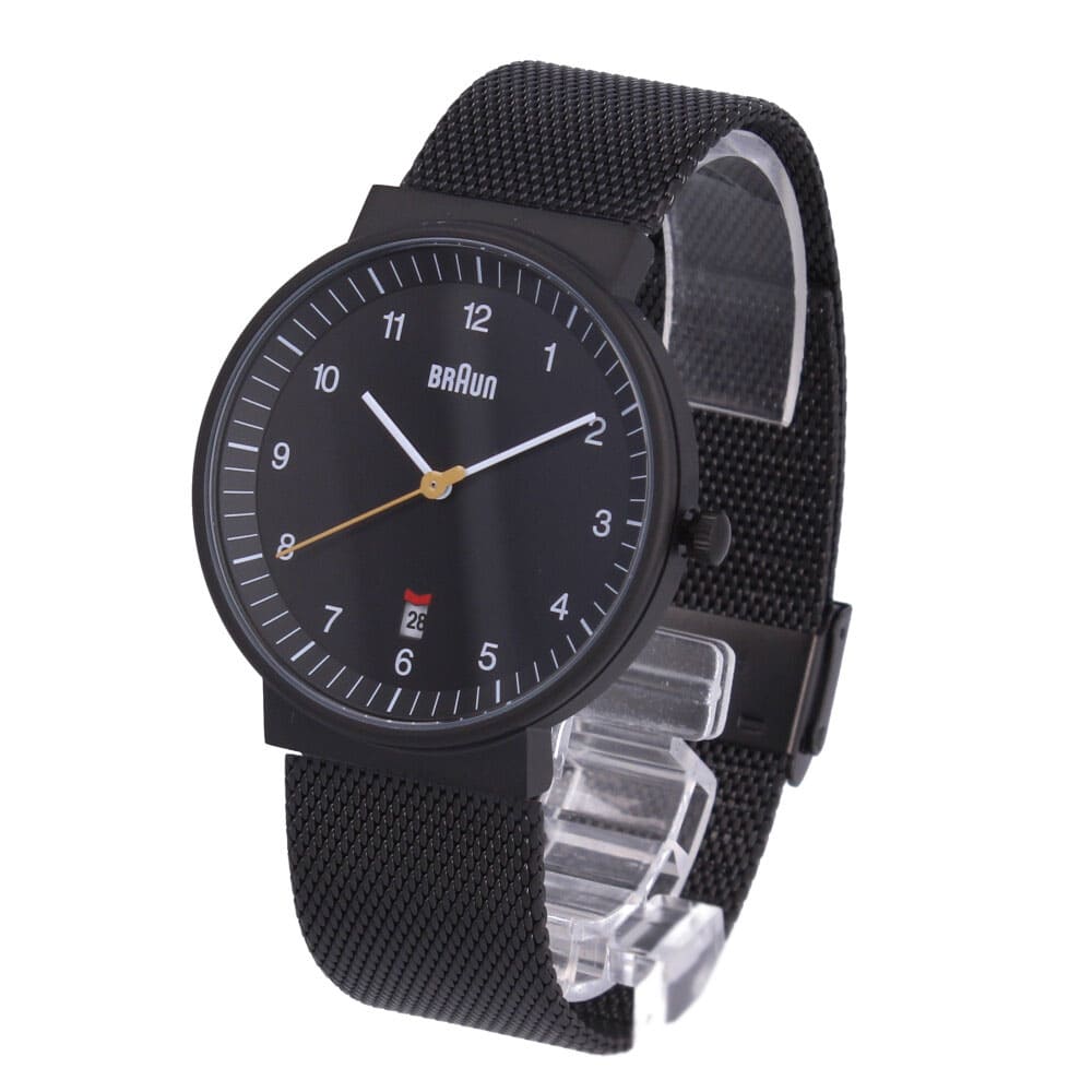 [New]BRAUN brown clock mens quartz metal mesh Black BN0032BKBKMHG - BE ...