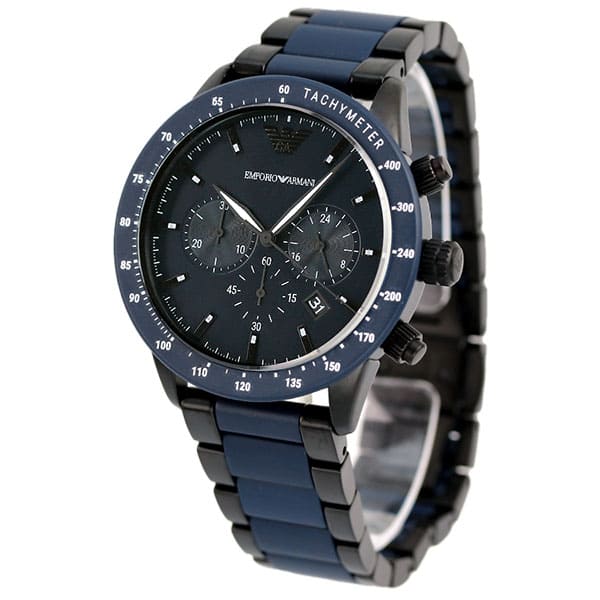 [New]Emporio Armani clock Armani Mario 43mm Chronograph mens AR70001 ...