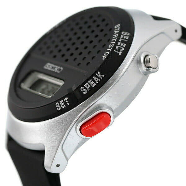 [New]SEIKO sound digital watch quartz SBJS015 talking watch Chronograph ...
