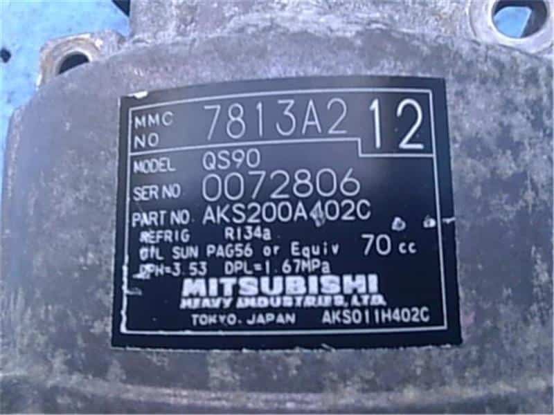 [Used]A/C Compressor MITSUBISHI Outlander 2009 DBA-CW5W 7813A401 - BE ...