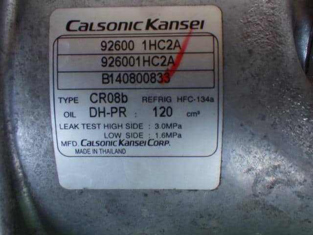 [Used]A/C Compressor NISSAN Latio 2014 DBA-N17 926001HC2A - BE FORWARD ...