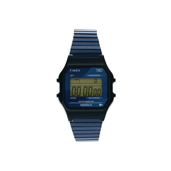 [New]Timex mens 34mm T80 Resin Case Digital Dial Blue/Digital/Blue - BE ...