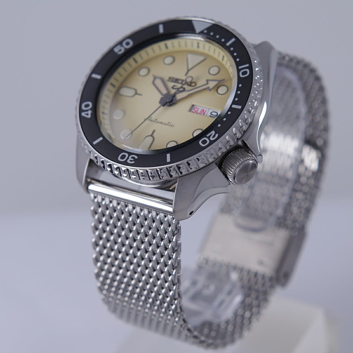 [New]SEIKO SEIKO 5 self-winding watch (with the rolling by hand) "Mesh ...