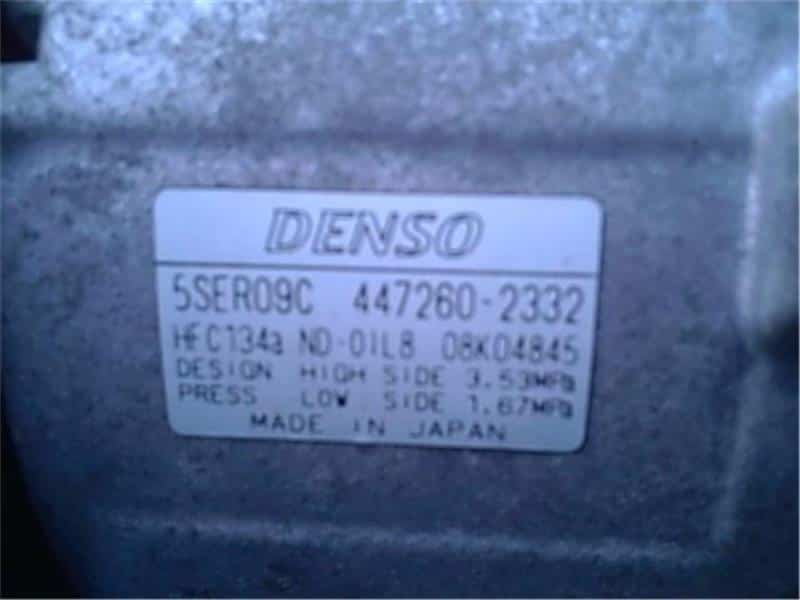 [Used]A/C Compressor TOYOTA Vitz 2008 DBA-KSP90 8831052592 - BE FORWARD ...