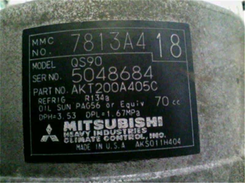 [Used]A/C Compressor MITSUBISHI Galant Fortis 2012 DBA-CY6A 7813B090 ...