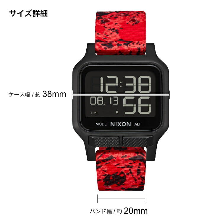[New]NIXON watch mens Ladies NIXON THE HEAT - Black/Red - A1320-008 ...