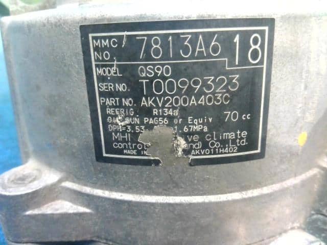 [Used]A/C Compressor MITSUBISHI Outlander 2014 DBA-GF8W 7813B090 - BE ...