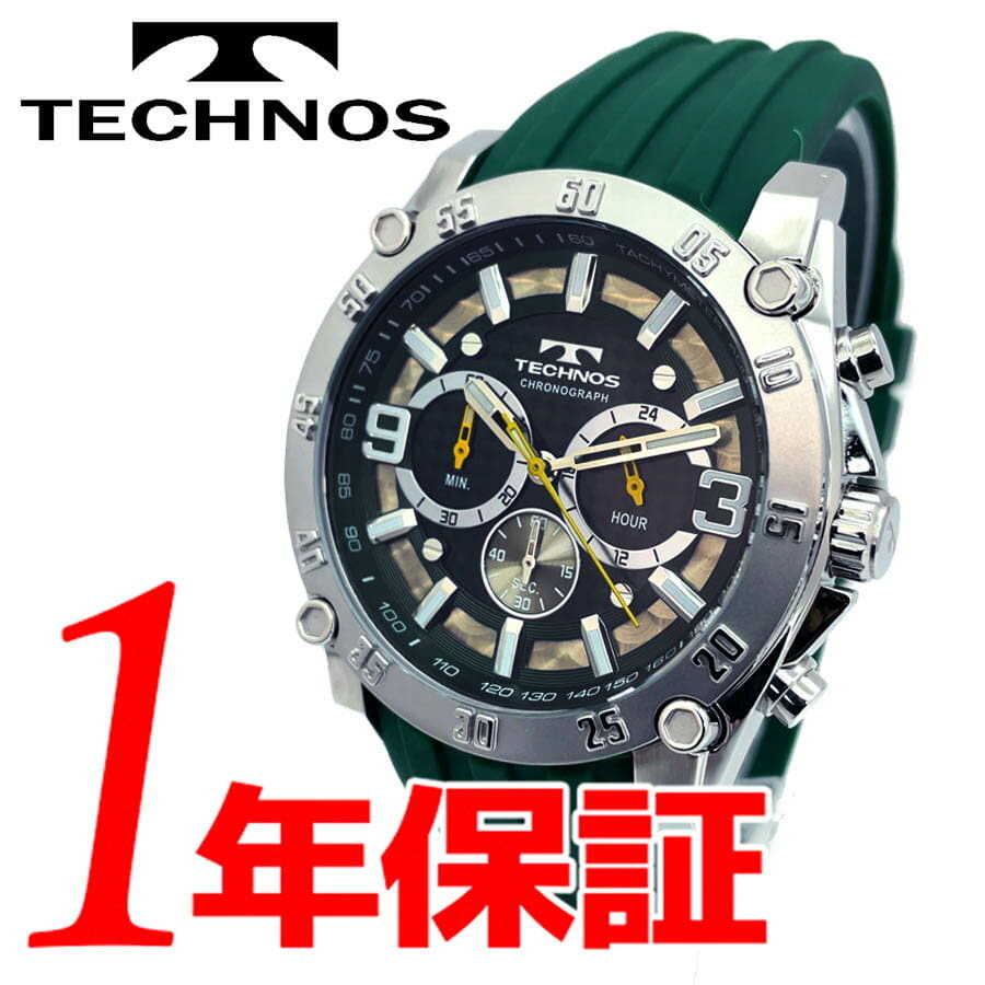 [New]TECHNOS TECHNOS mens Chronograph quartz rubber belt model analog ...