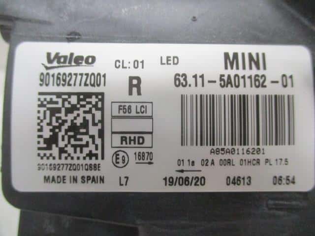 [Used]Right Headlight BMW Bmw mini_ 2018 DBA-XR15M 63118737596 - BE ...