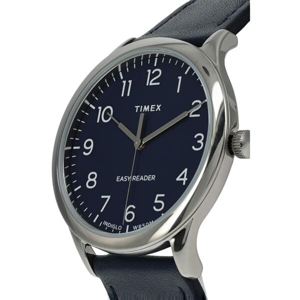 [New]Timex mens 40mm Easy Reader Blue - BE FORWARD Store