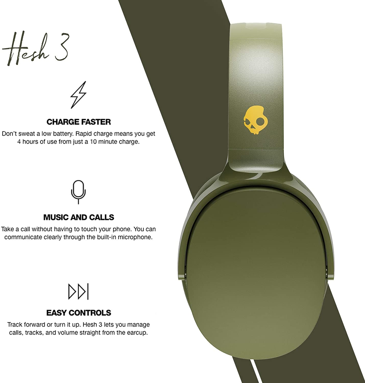 [New]SkullCandy HESH 3 WIRELESS S6HTW-M687 [Olive] - BE FORWARD Store