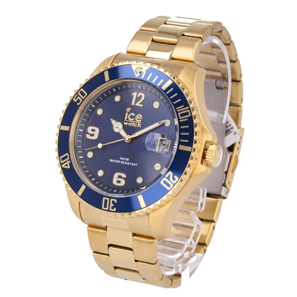[New]ICEWATCH ice ICE steel ice steal clock mens quartz metal Gold Navy ...