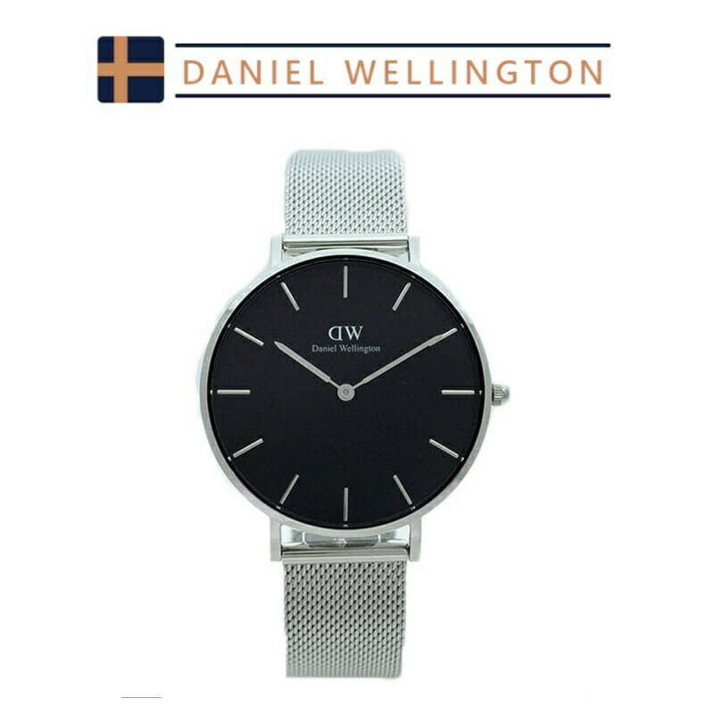 [New]Daniel Wellington Ladies mens Silver Black Daniel Wellington ...