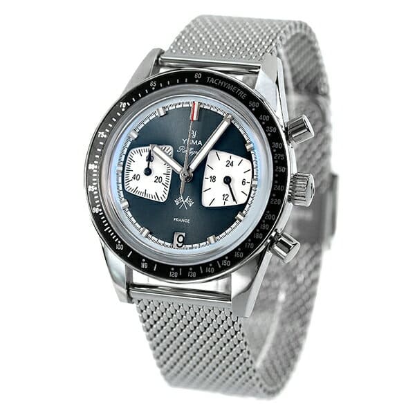 [New]iema clock Rally graph 39mm Chronograph Panda quartz mens YMHF1572 ...